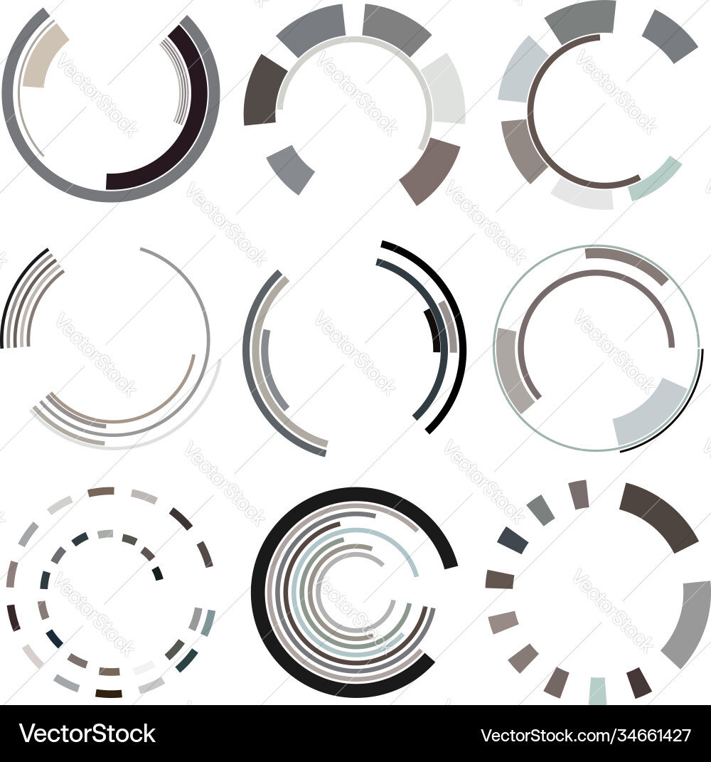 Cyber-cyberpunk sci-fi geometric circles rings Vector Image
