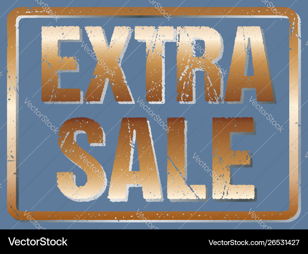 Extra sale typography isolated with metall effect Vector Image