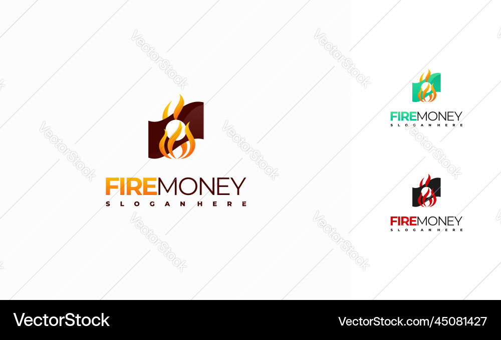 Fire money logo designs concept fast pay logo Vector Image