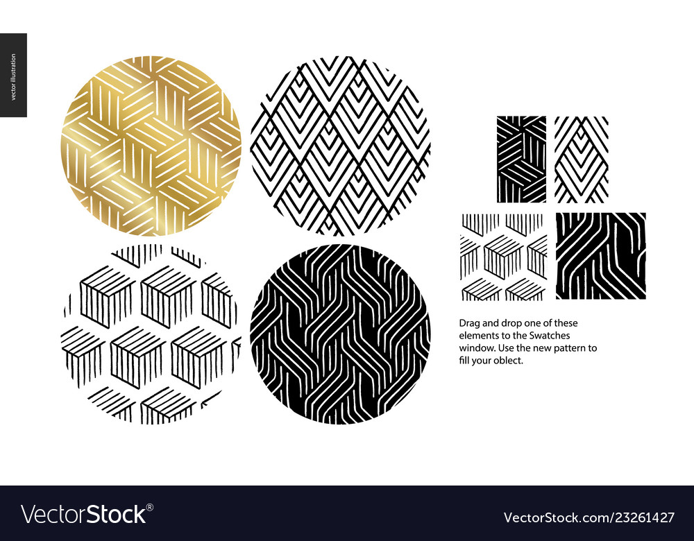 Hand drawn patterns - rounded Royalty Free Vector Image