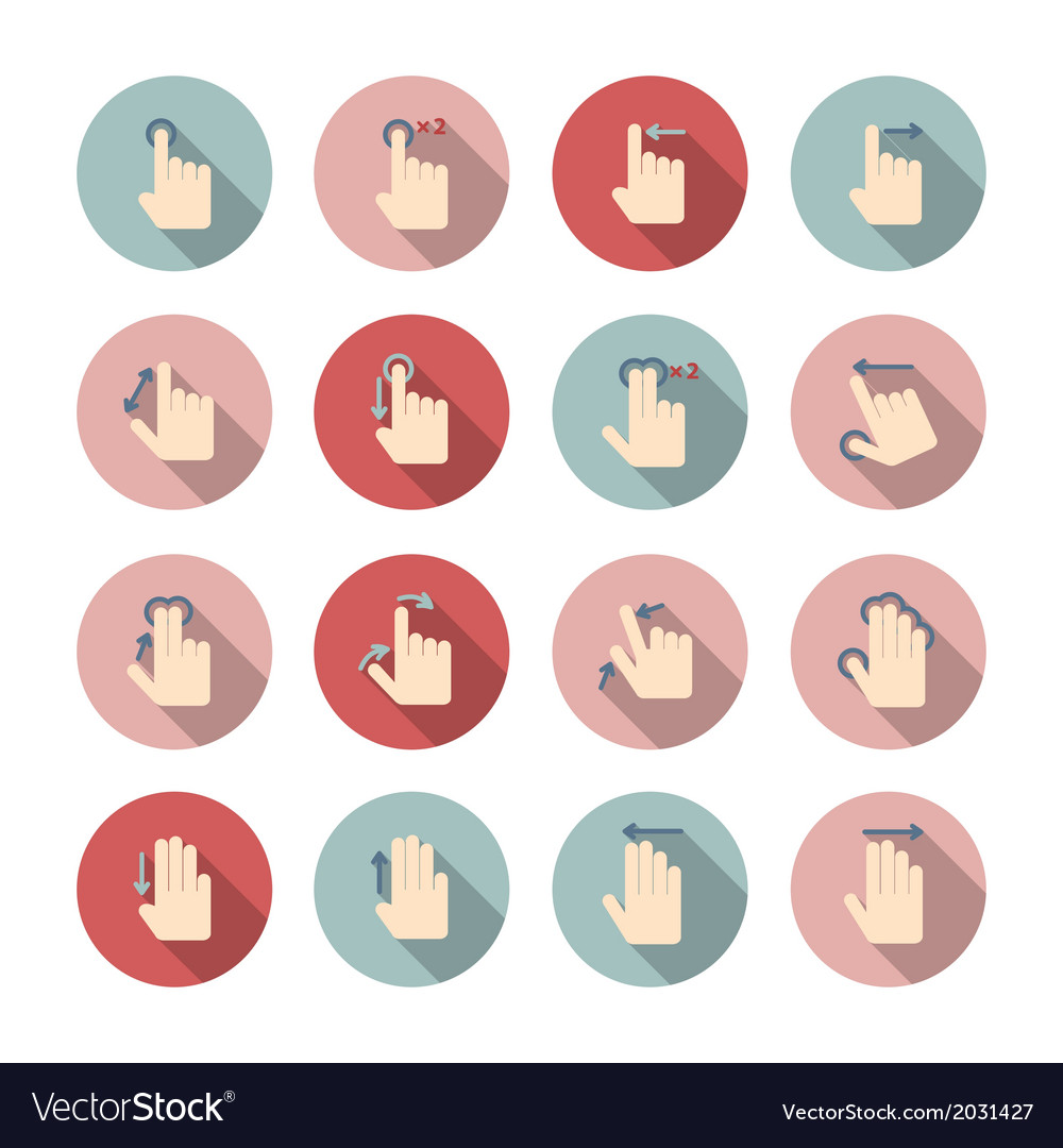 Hand touch gestures icons set Royalty Free Vector Image Hand touch gestures icons set Royalty Free Vector Image