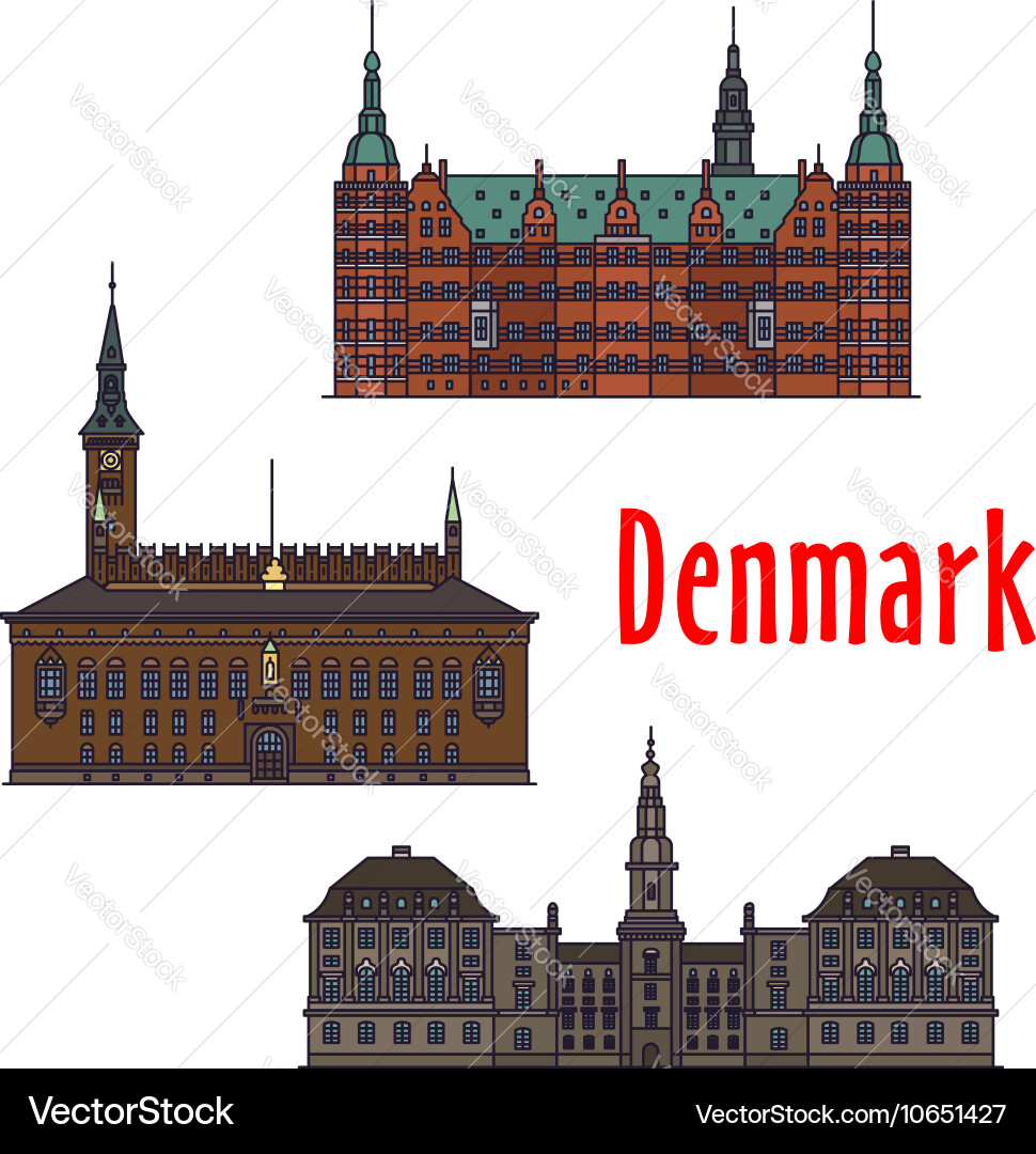Historic buildings and architecture denmark Vector Image