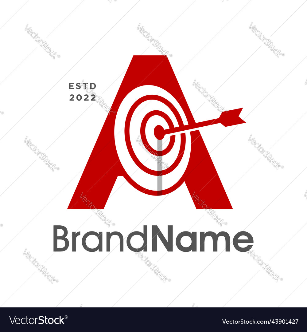 Initial a bow target Royalty Free Vector Image