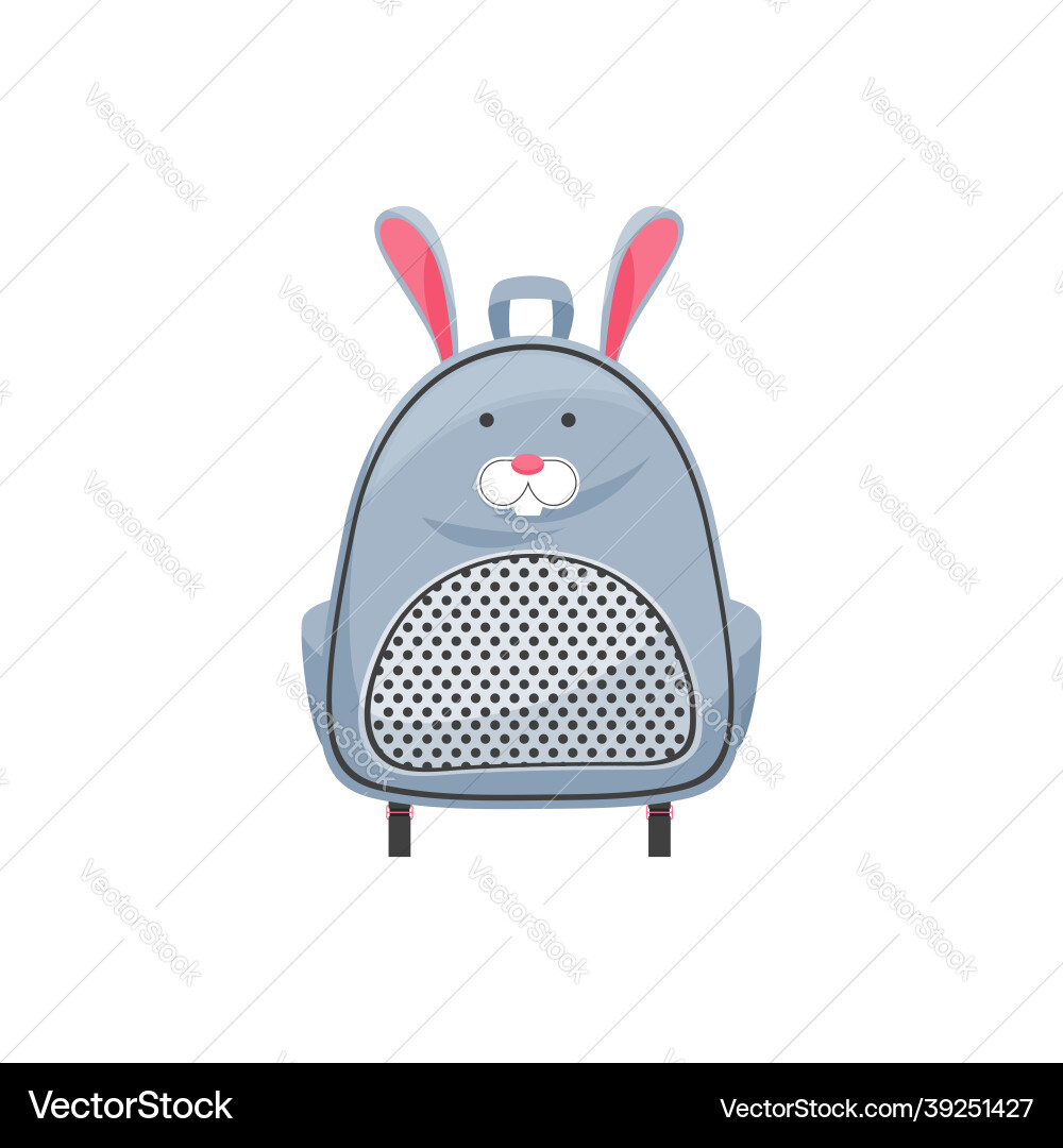 Kids schoolbag with rabbit muzzle and ears icon Vector Image