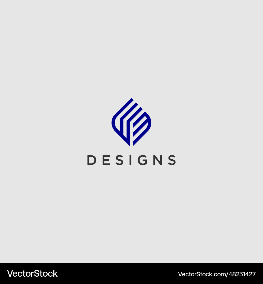 Letter mw or wm luxury leaf initial financial Vector Image