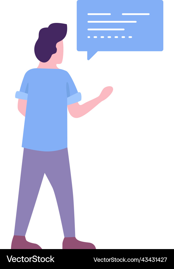 Man chatting icon communication flat girl Vector Image
