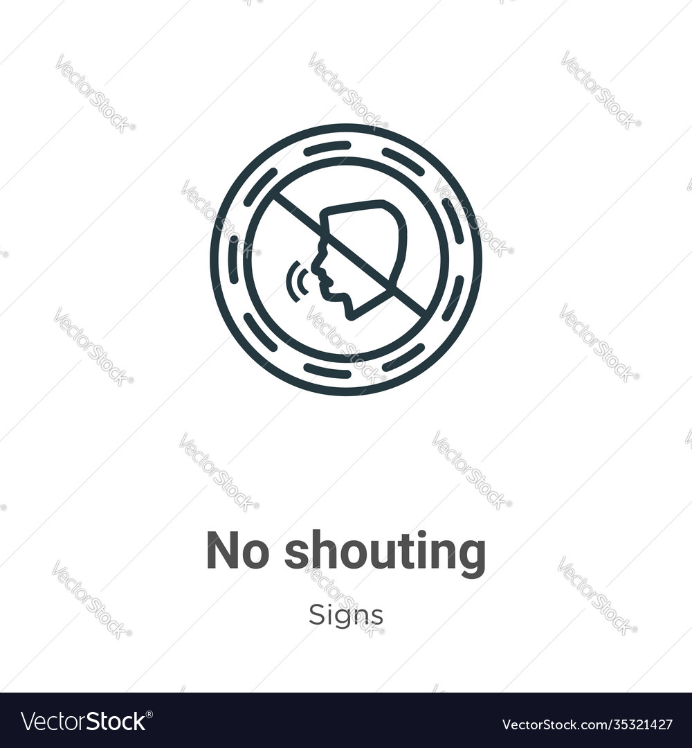 No shouting outline icon thin line black Vector Image