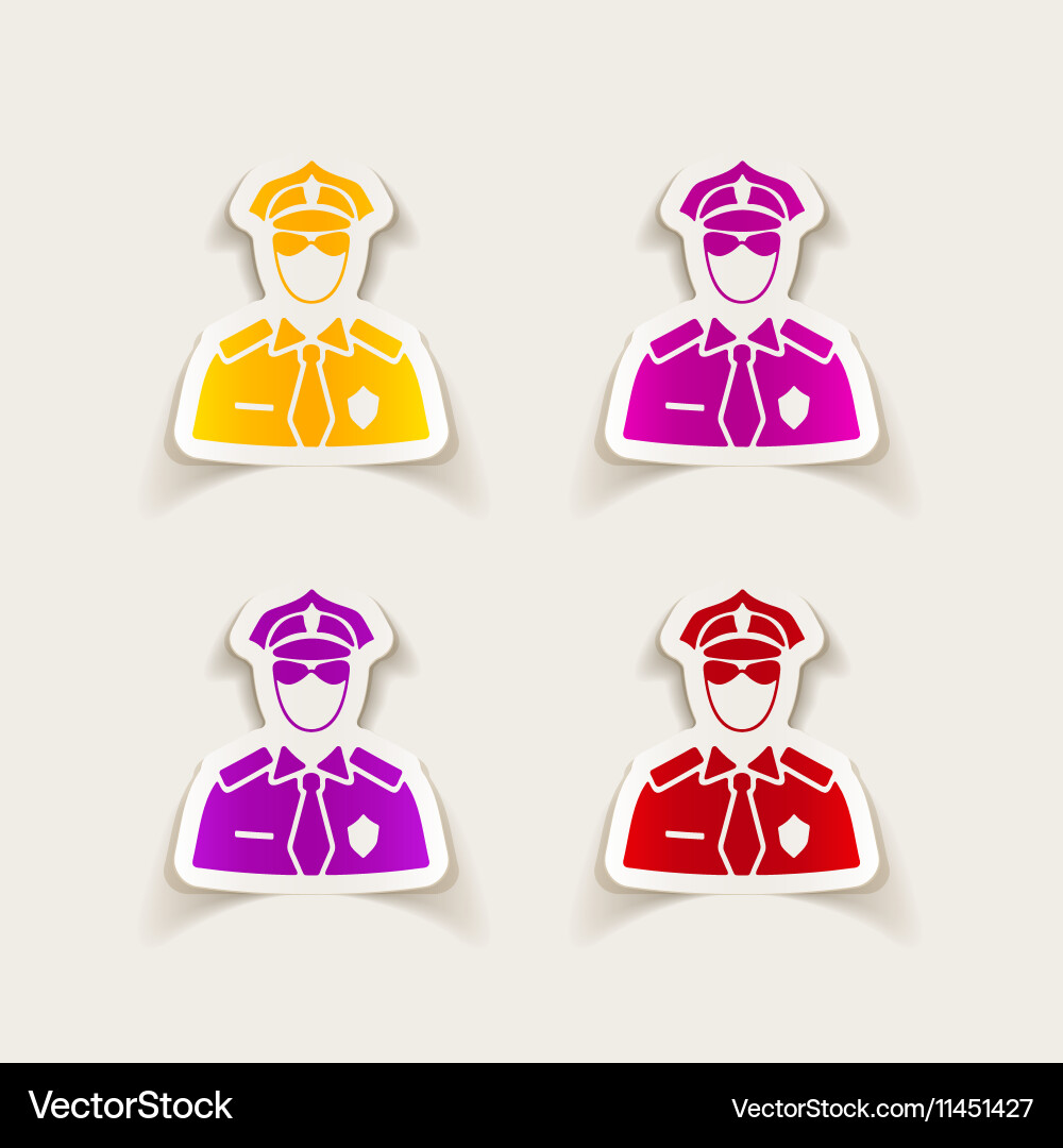 Realistic design element police officer Royalty Free Vector