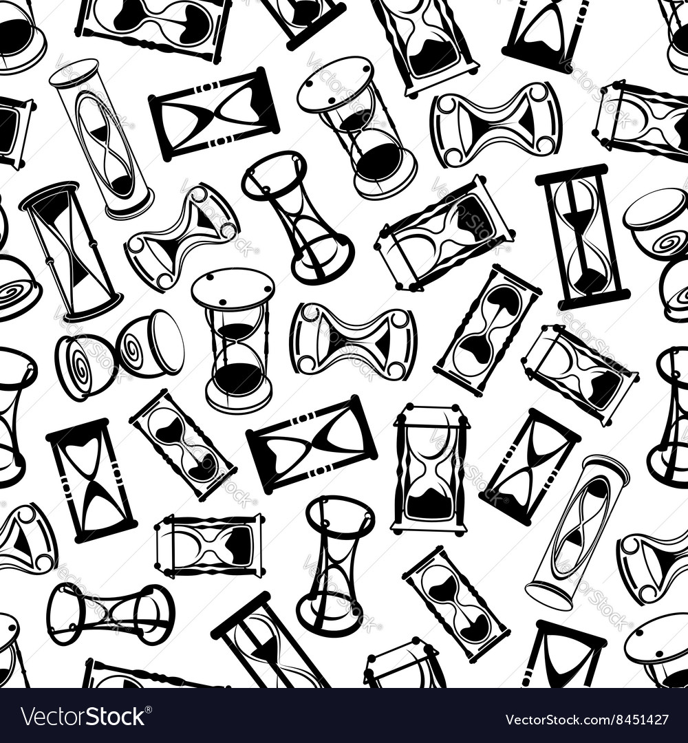 Seamless abstract hourglasses pattern Royalty Free Vector