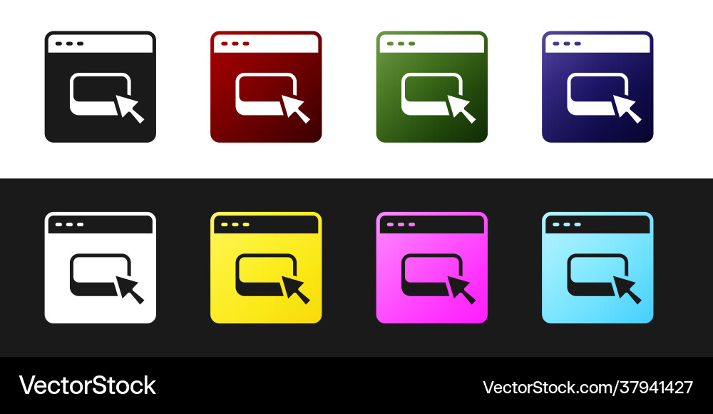 Set browser files icon isolated on black and white