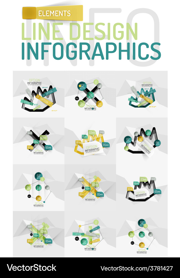 Set of modern abstract business geometric Vector Image