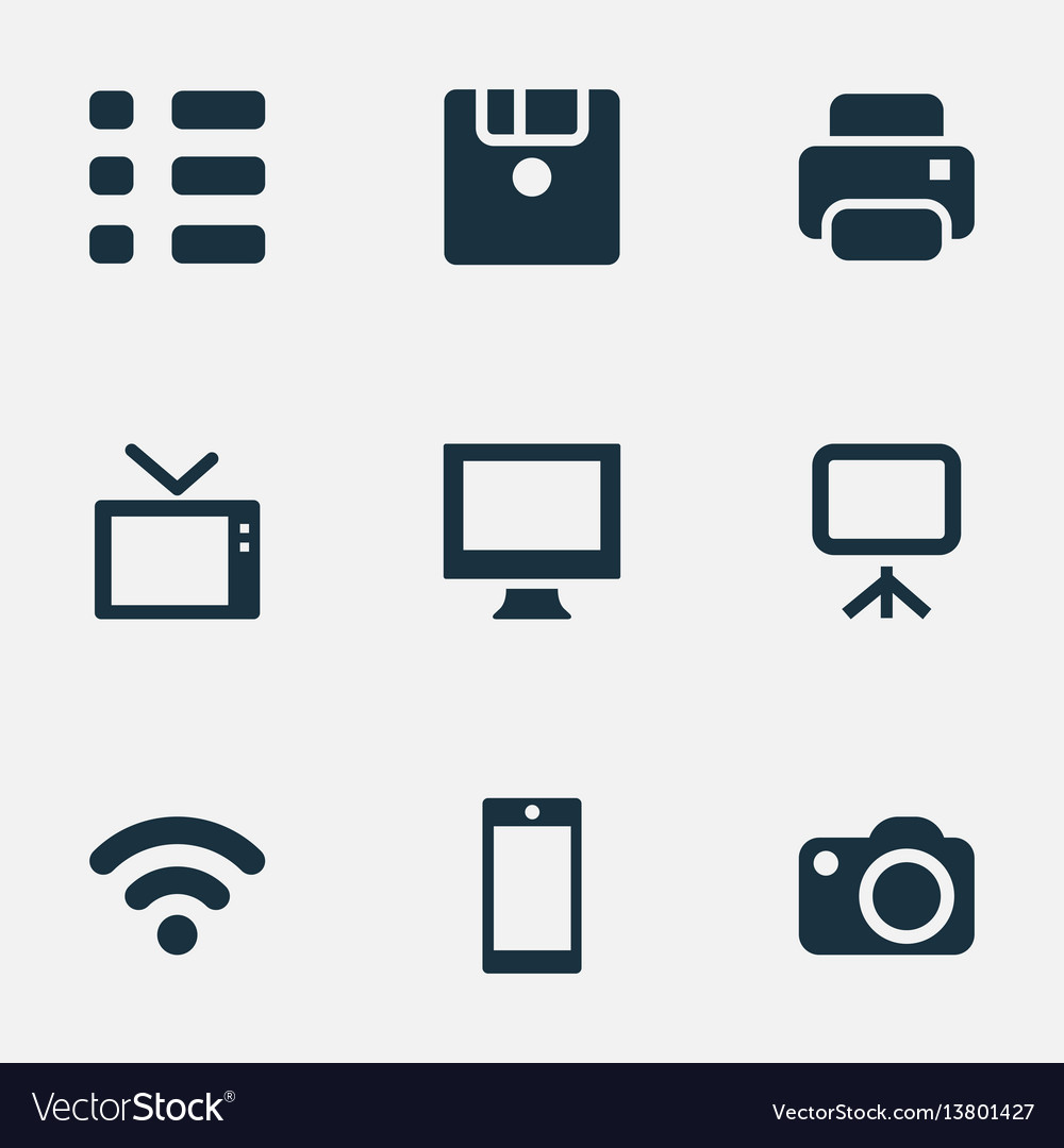 Set of simple digital icons Royalty Free Vector Image