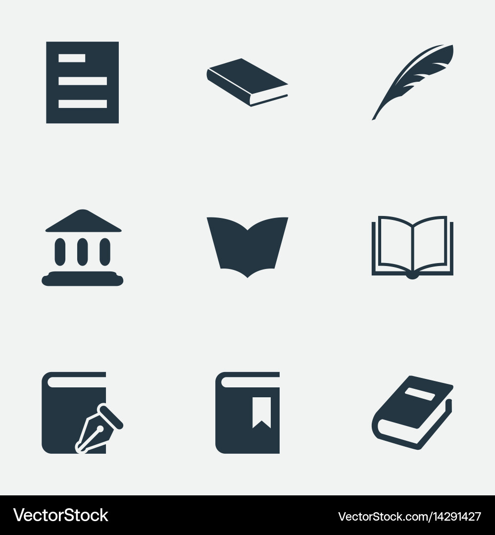 Set of simple reading icons Royalty Free Vector Image