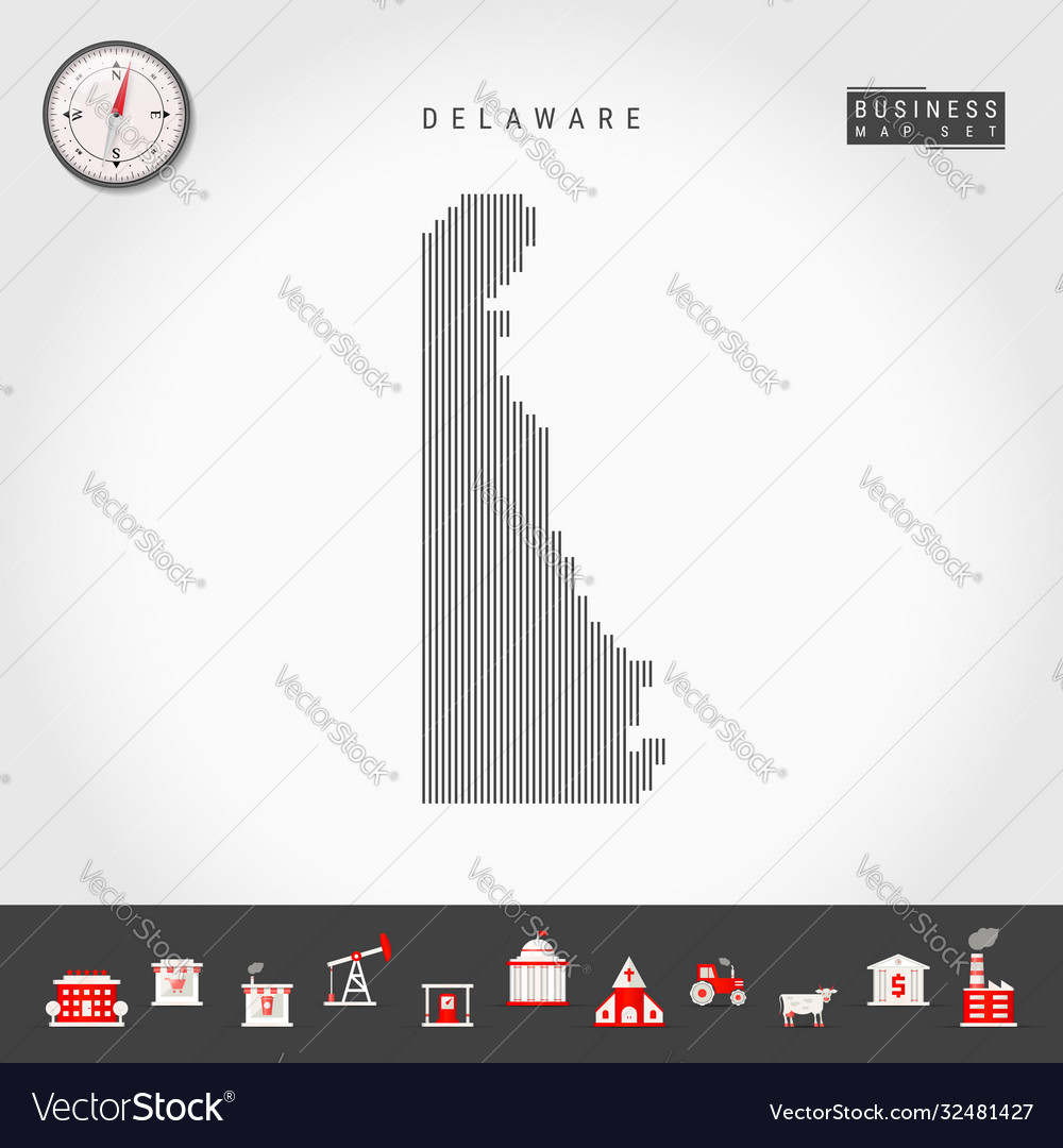 Vertical lines pattern map delaware striped Vector Image