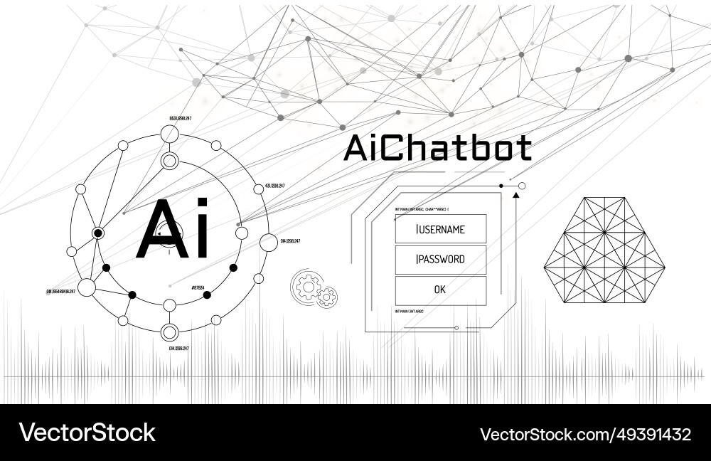 Abstract futuristic infographic with ai digital Vector Image