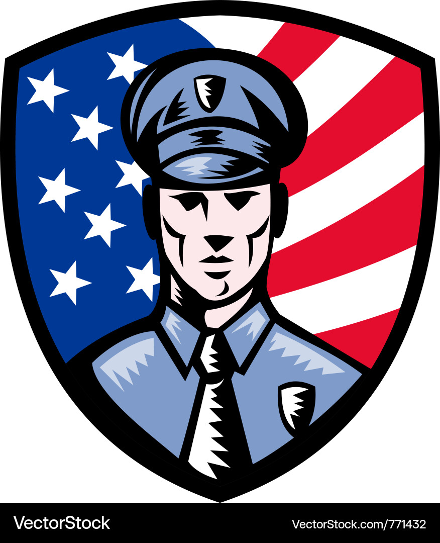 American police officer shield Royalty Free Vector Image