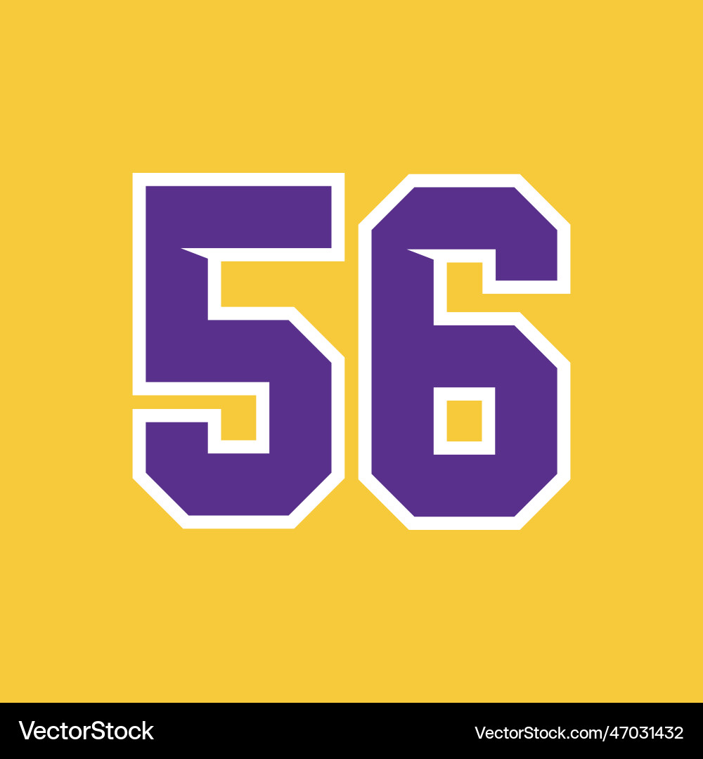Basketball sport number template 56 Royalty Free Vector