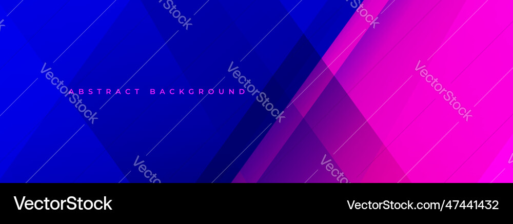 Bright blue and pink abstract modern wide banner Vector Image