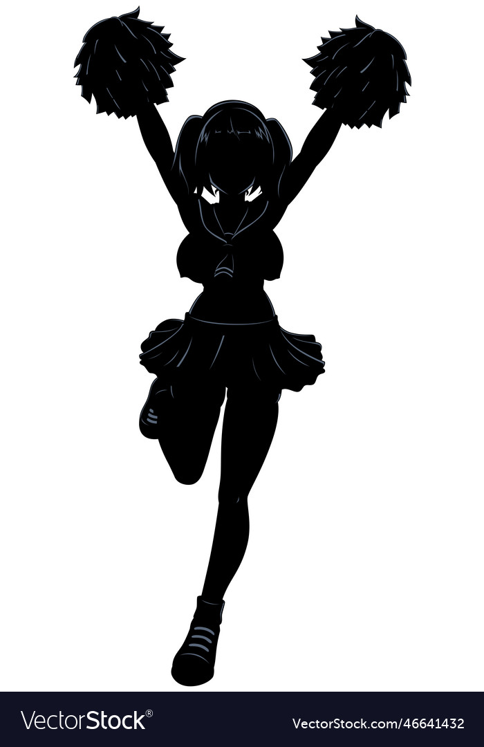 Cheerleader Cartoon Silhouette Royalty Free Vector Image