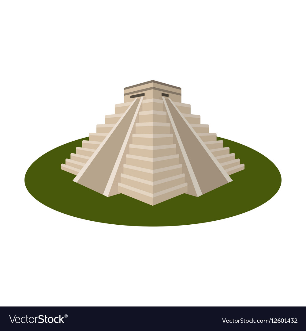 Chichen itza icon in cartoon style isolated Vector Image Chichen itza icon in cartoon style isolated Vector Image