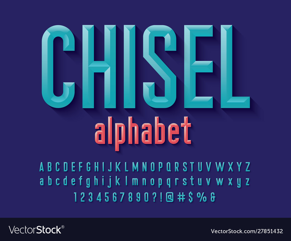 Chisel Font Royalty Free Vector Image Vectorstock