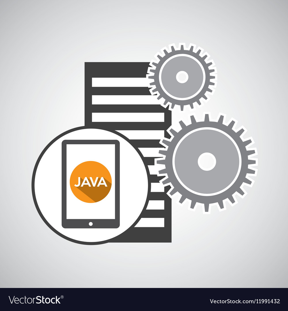 Database setting smartphone gear engine Royalty Free Vector