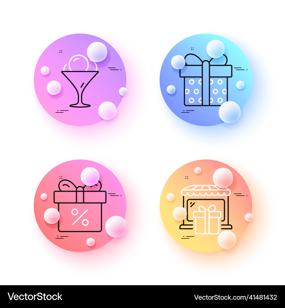 Discount offer gift shop and box minimal Vector Image