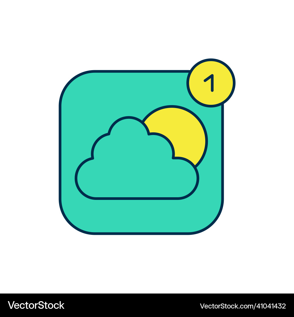 Filled outline weather forecast app icon isolated Vector Image