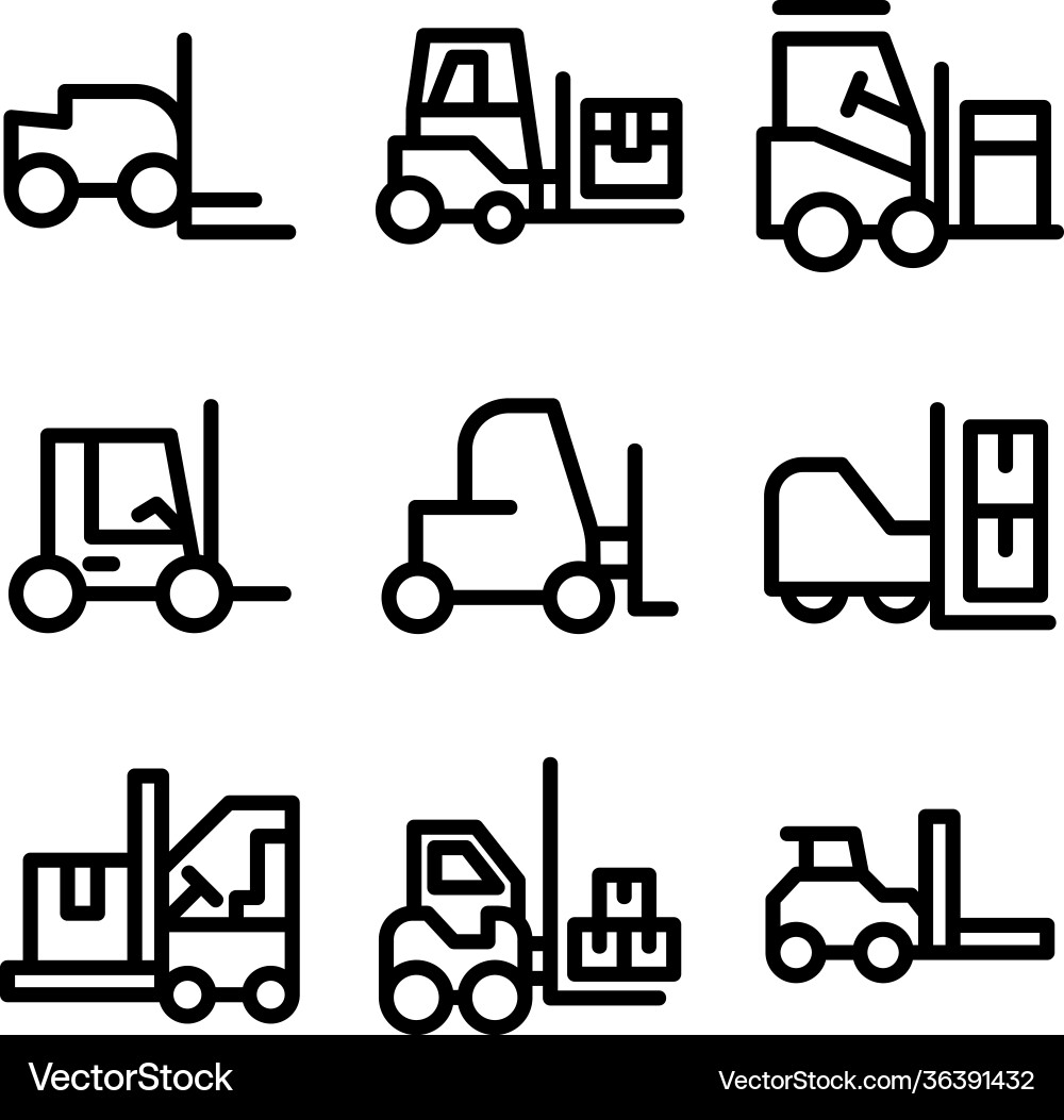 Forklift icon or logo isolated sign symbol Vector Image