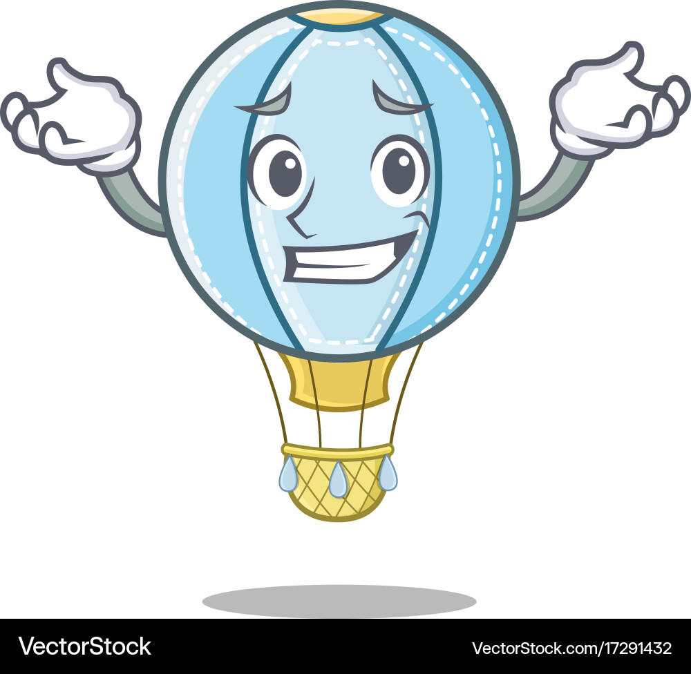 Grinning air balloon character cartoon Royalty Free Vector