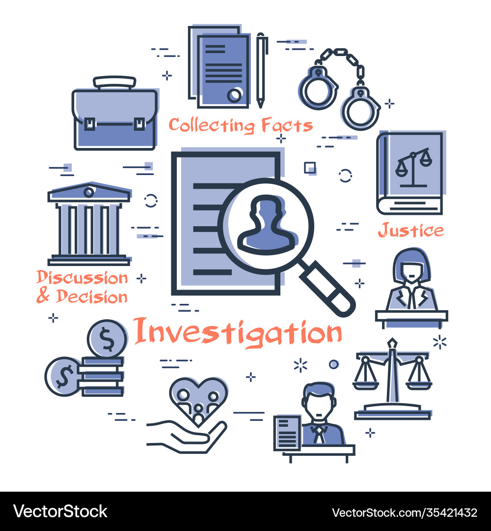 Line banner legal proceedings Royalty Free Vector Image