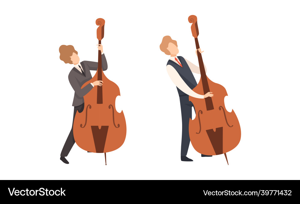 Man musician character performing music playing Vector Image