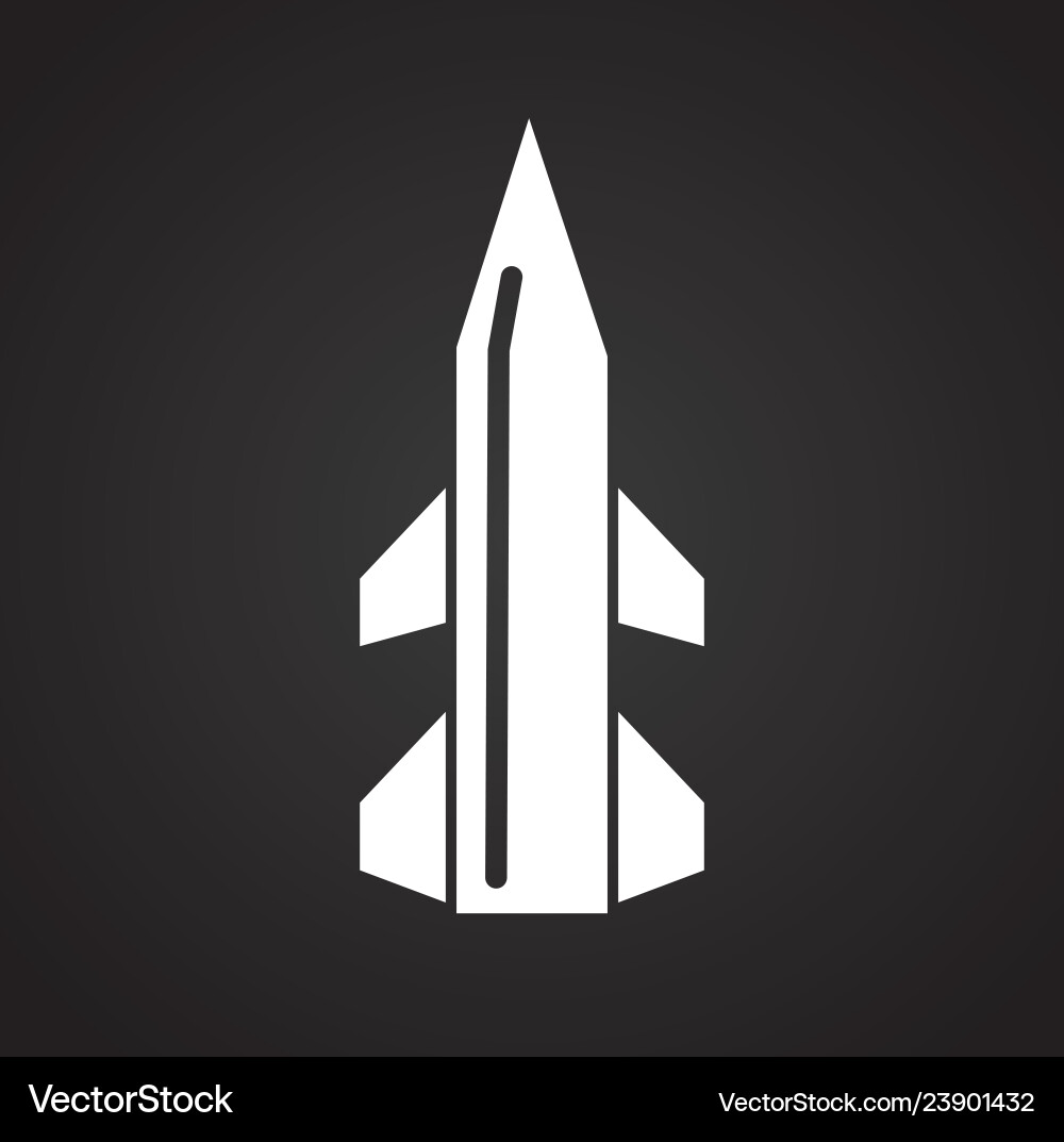 Missile icon on color circles white background Vector Image
