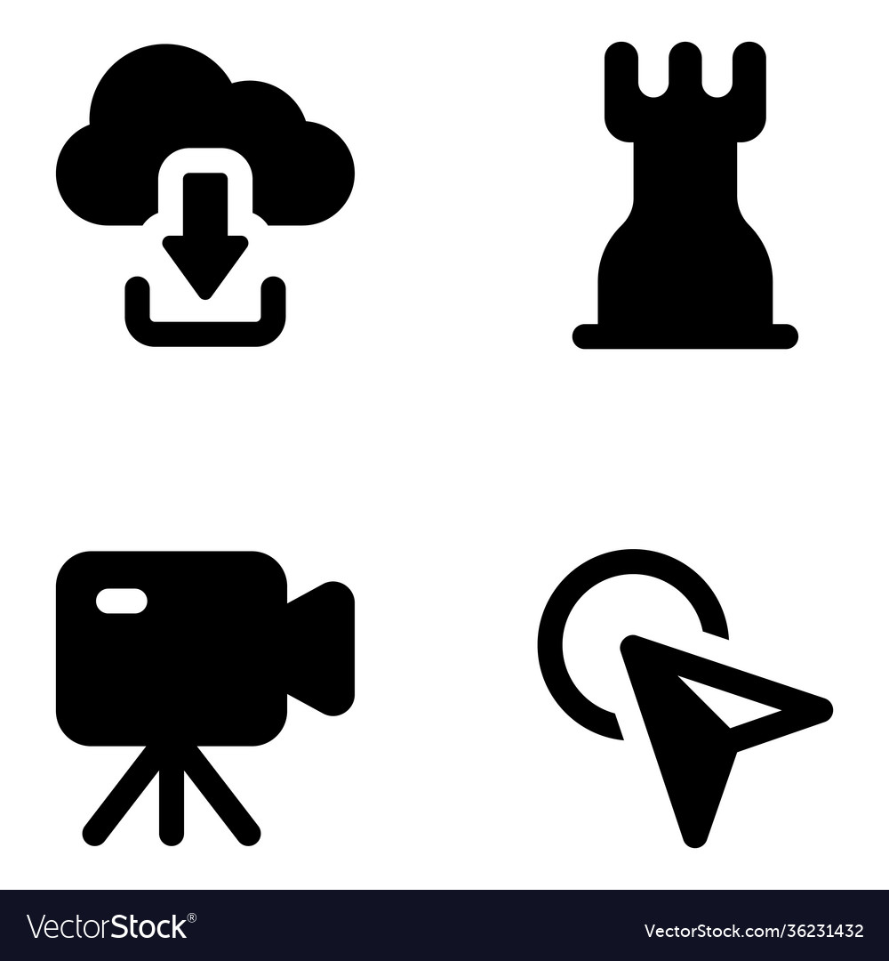 Pack modern filled icons Royalty Free Vector Image
