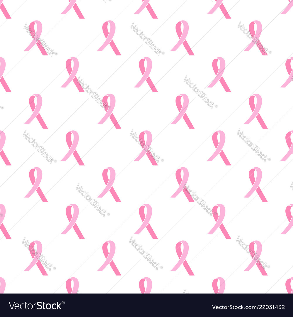 Pink ribbon seamless pattern national breast Vector Image