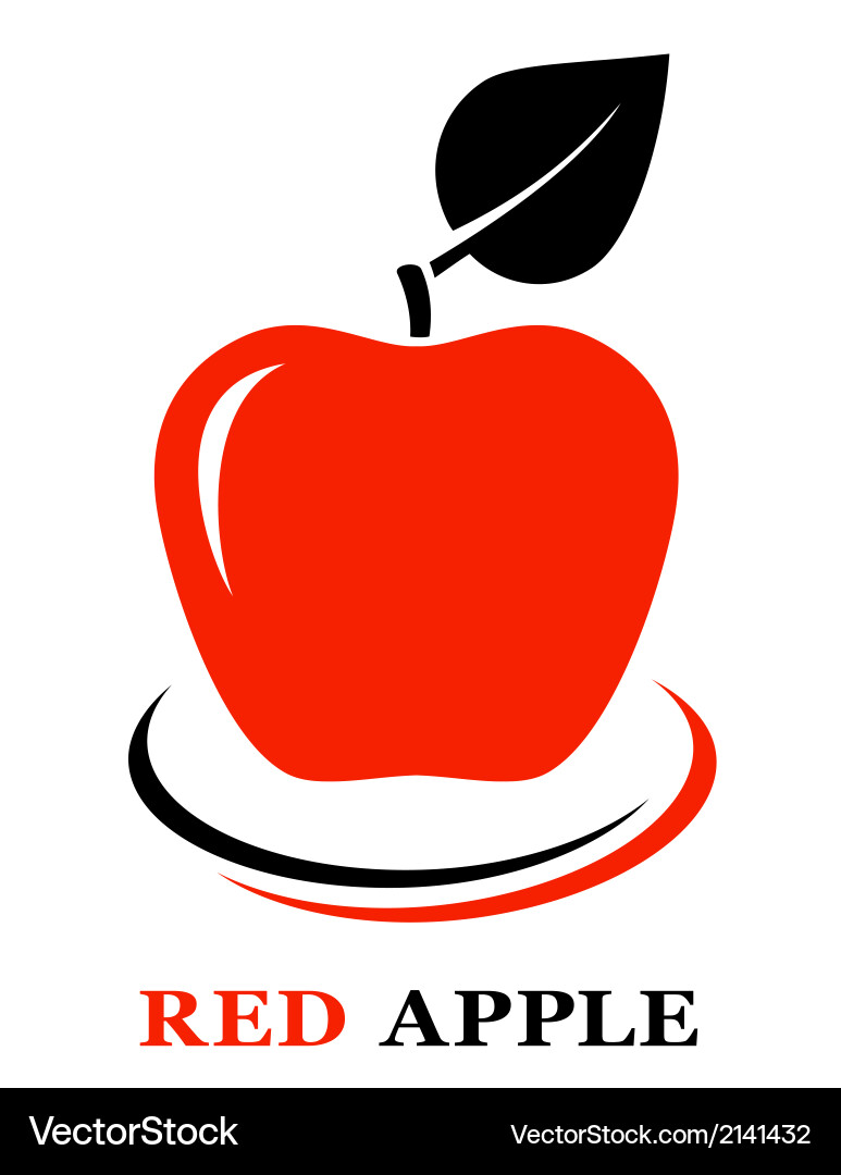Red apple Royalty Free Vector Image - VectorStock