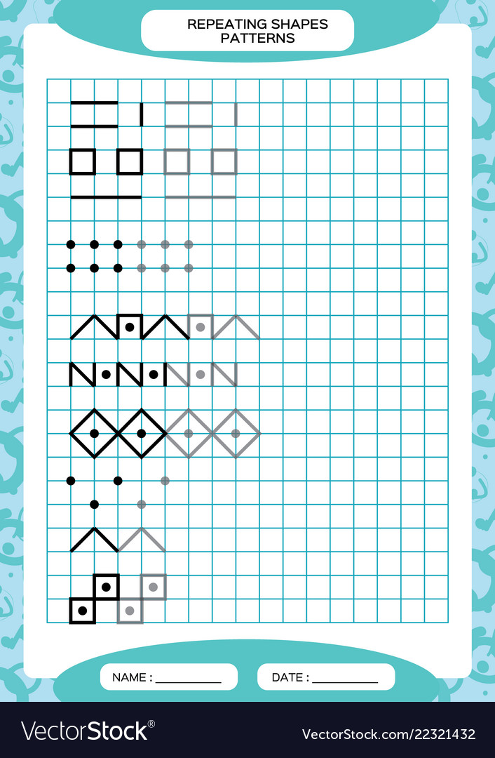 Repeat pattern tracing lines activity special Vector Image