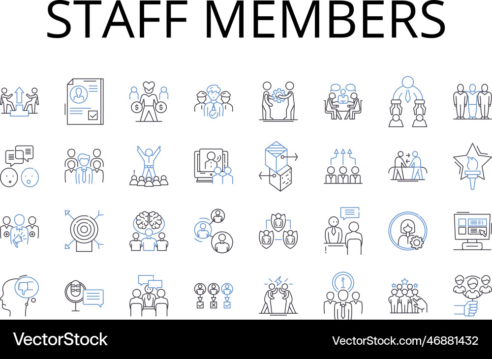 Staff members line icons collection faculty Vector Image