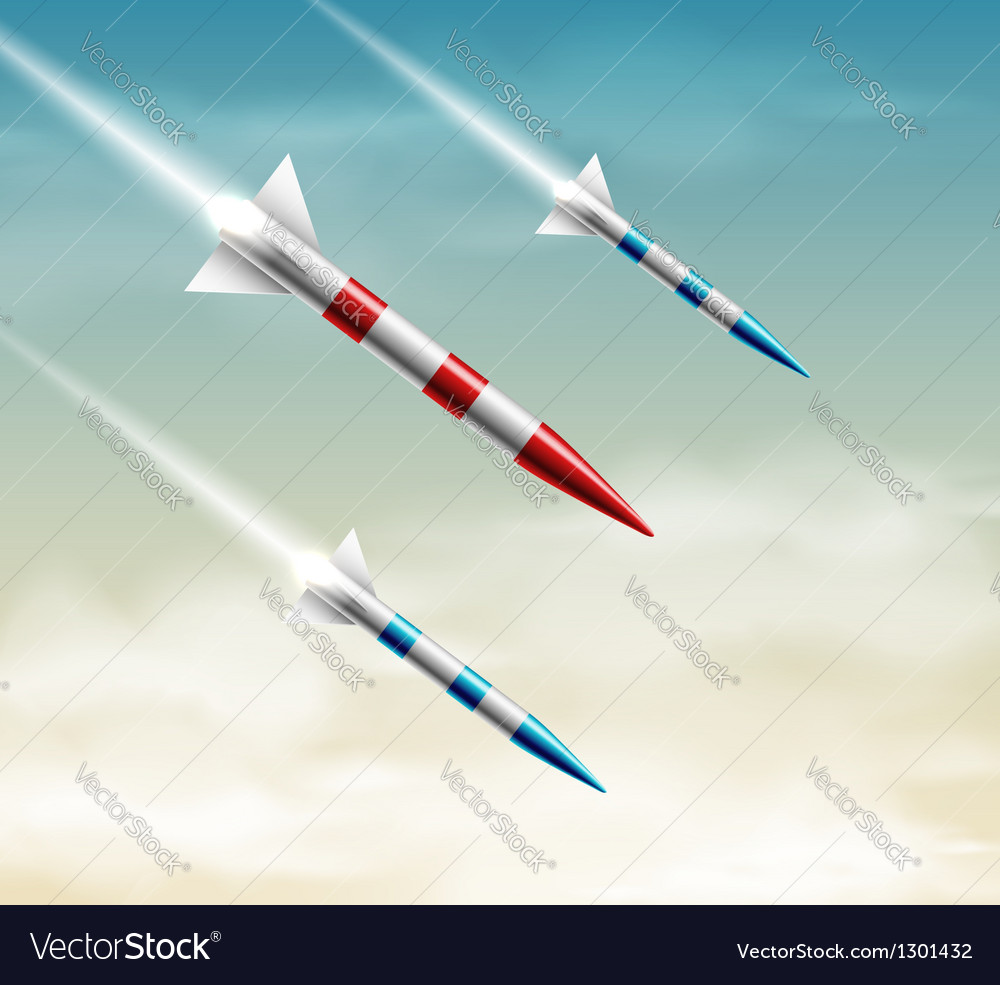 Three rockets Royalty Free Vector Image - VectorStock