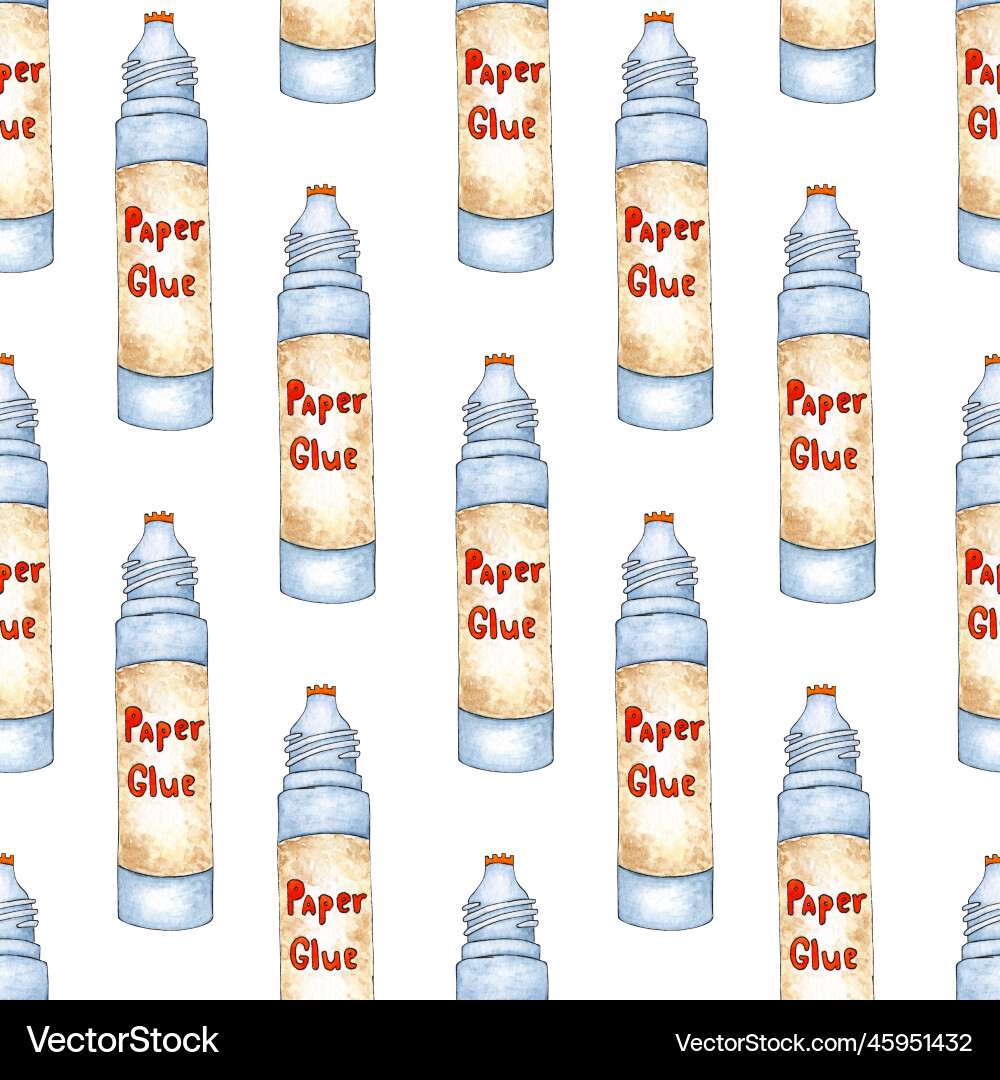 Watercolor of stationery glue packaging pattern Vector Image