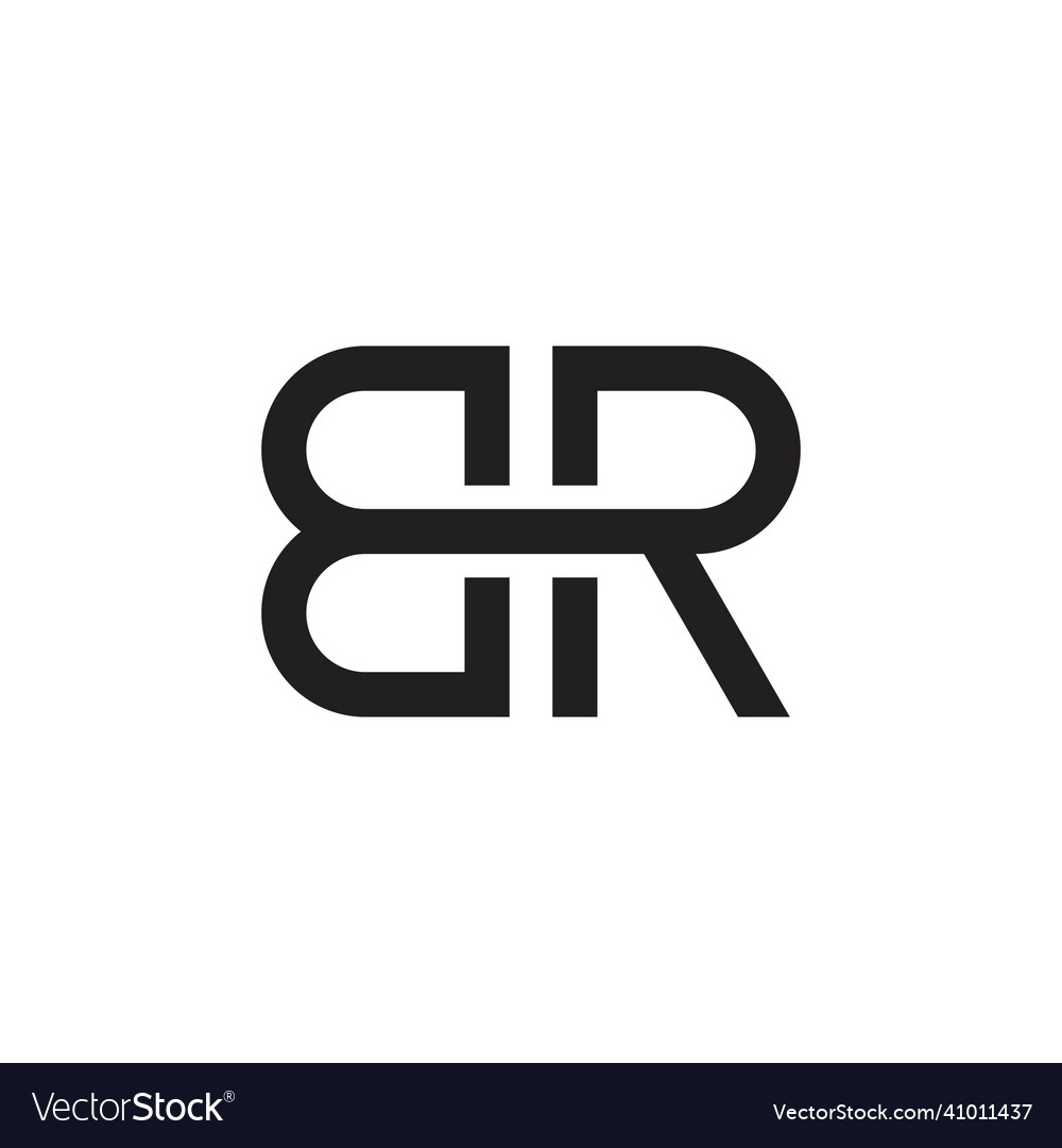 Br or rb initial letter logo design concept Vector Image