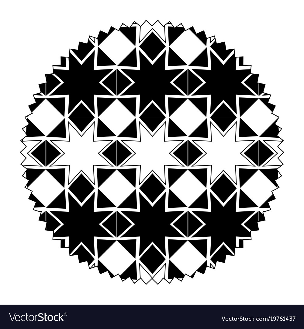 Circle with pattern geometric shapes background Vector Image