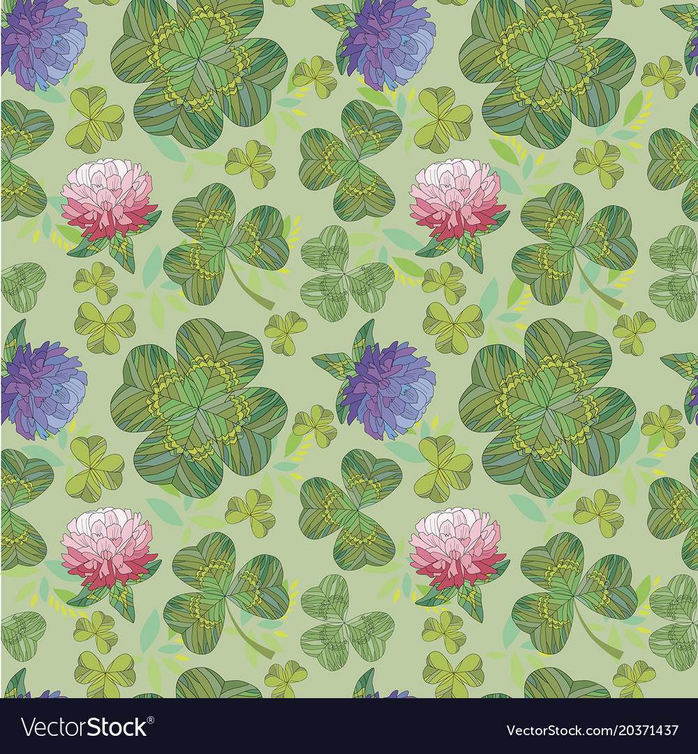 Clover background seamless pattern Royalty Free Vector Image