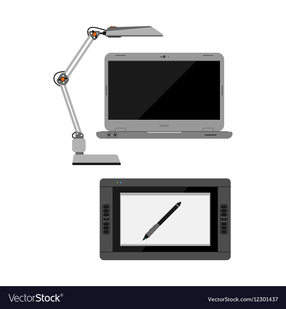 Computer office equipment Royalty Free Vector Image