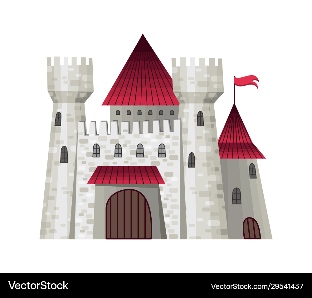 Cute fairy tale castle with Royalty Free Vector Image
