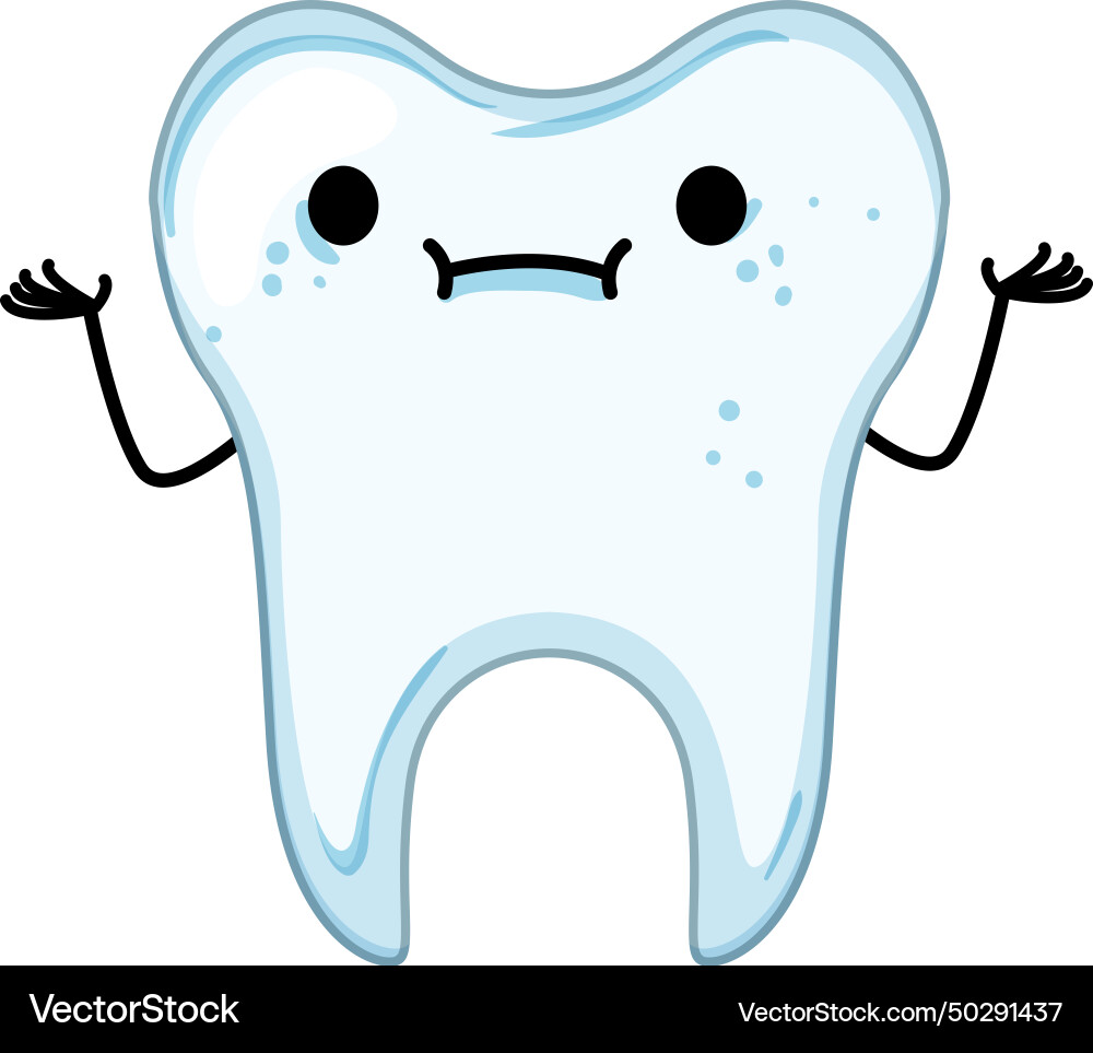Dentistry tooth character cartoon Royalty Free Vector Image