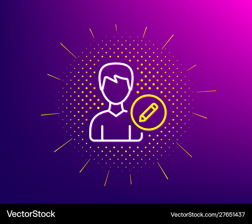Edit user line icon male profile sign Royalty Free Vector
