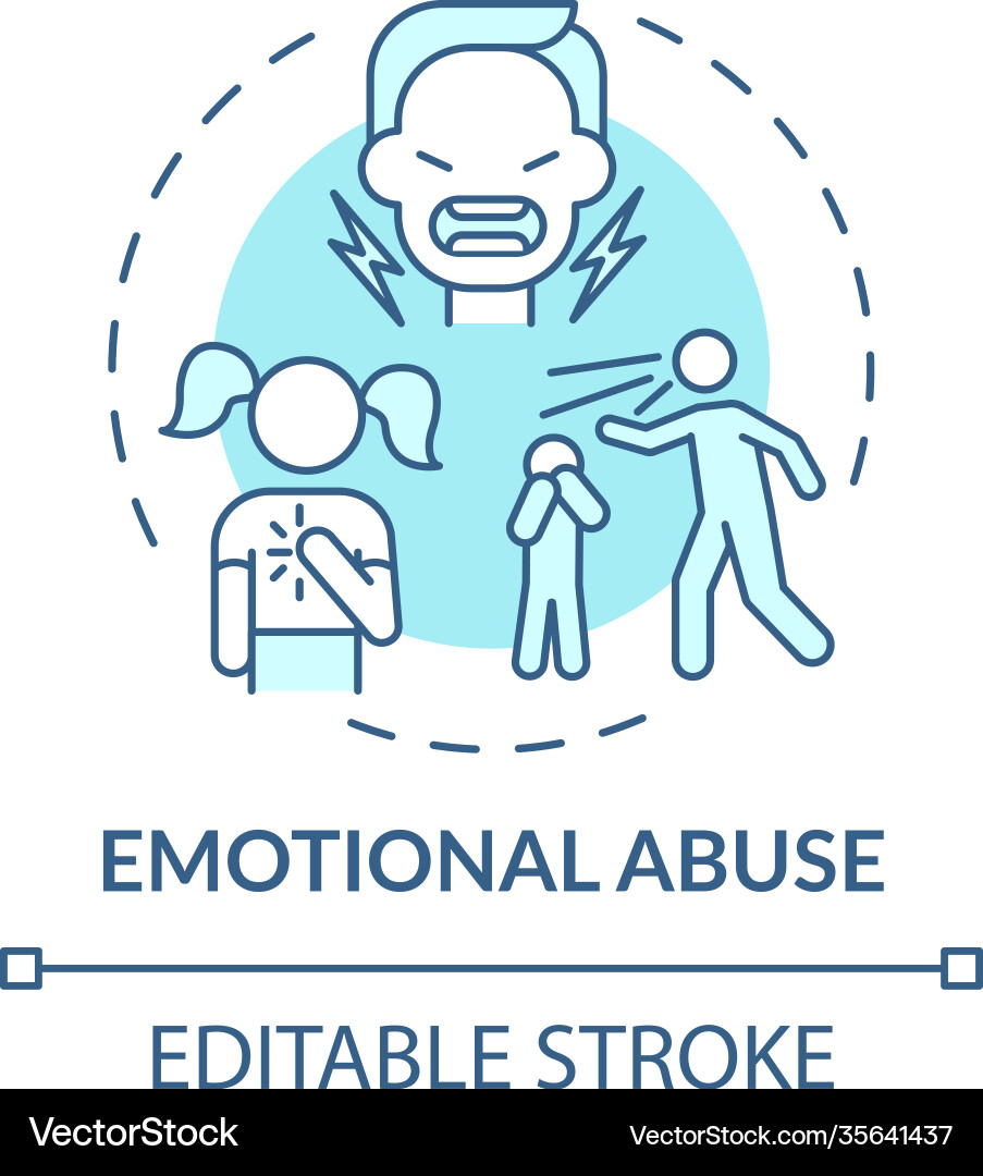 Emotional abuse turquoise concept icon Royalty Free Vector