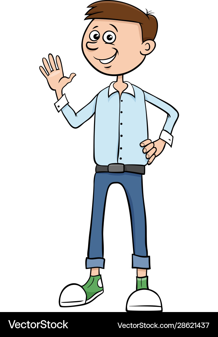 Funny boy kid character cartoon Royalty Free Vector Image