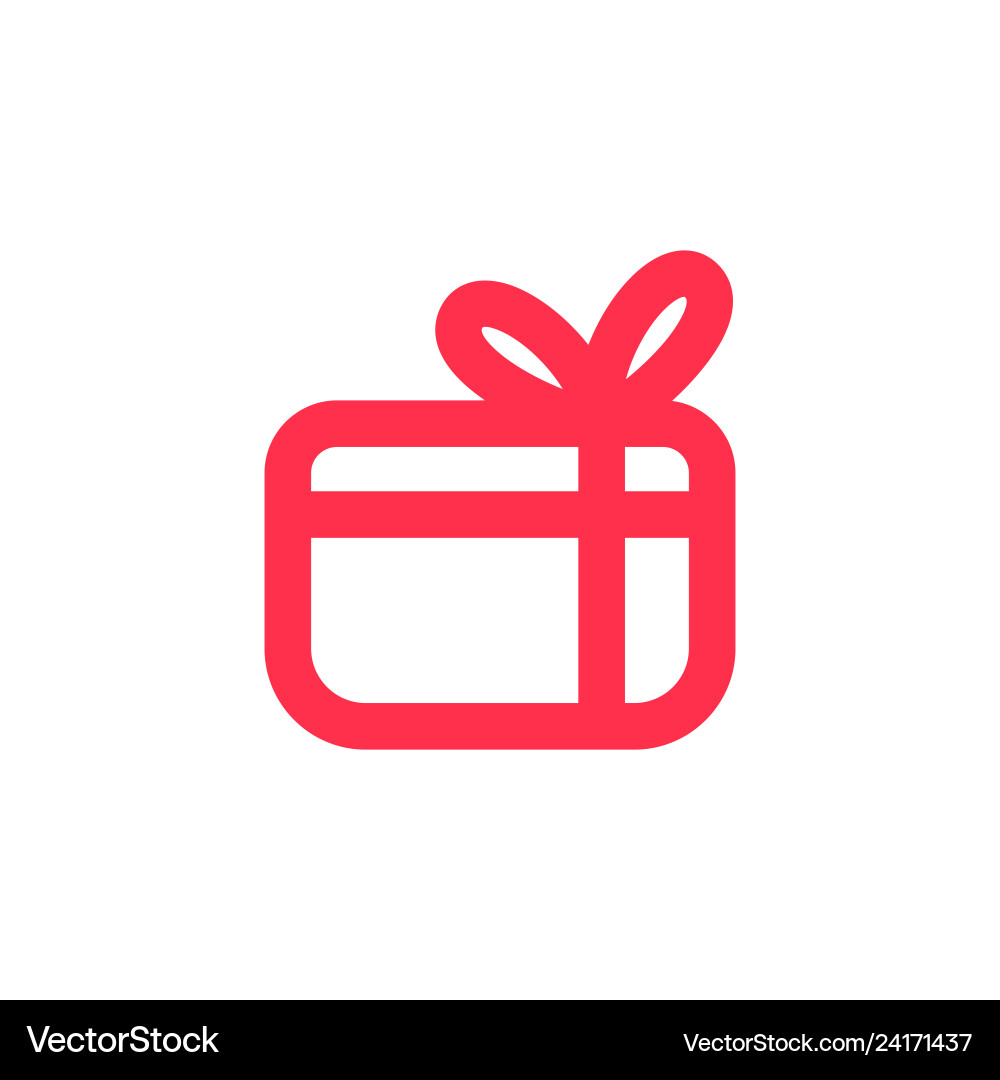 Gift icon outline line logo download Royalty Free Vector